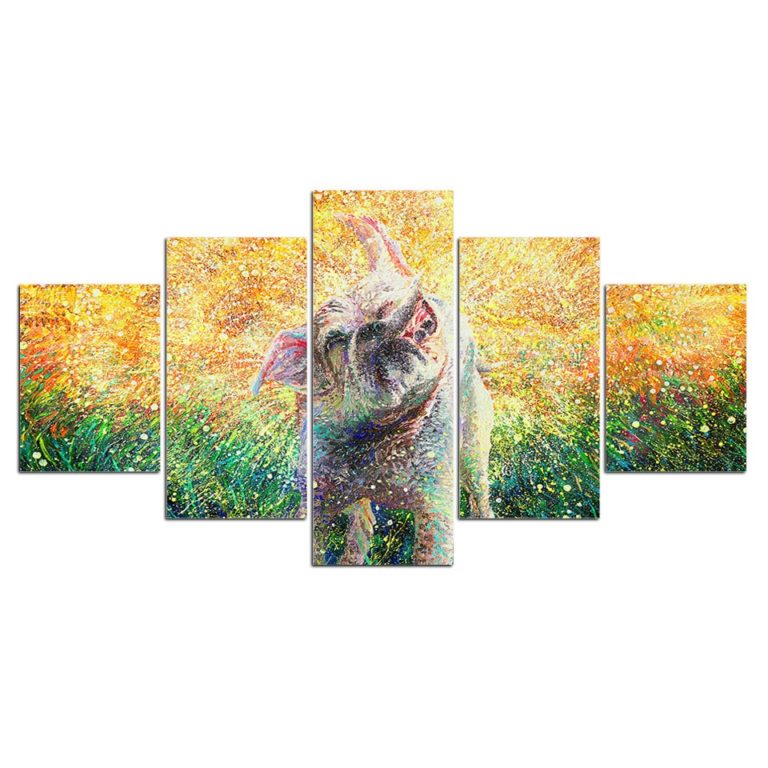 Quadro di cane con schizzi multicolore • Tabloide IT